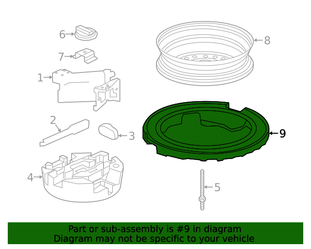 2017-2024 GM Spare Wheel Carrier Support 23193991 GM | GMPartsDirect.com