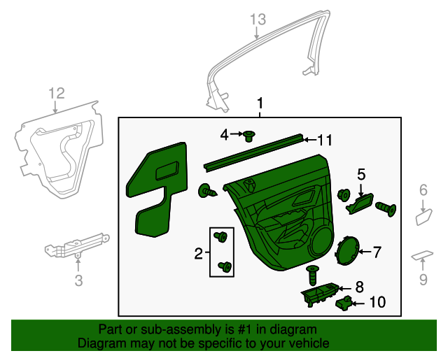 95430087 GM Brownstone Driver Side Rear Door Trim | GM Parts Store