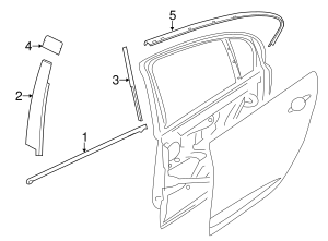 2014-2017 Chevrolet SS Rear Driver Side Door Window Belt Reveal Molding ...