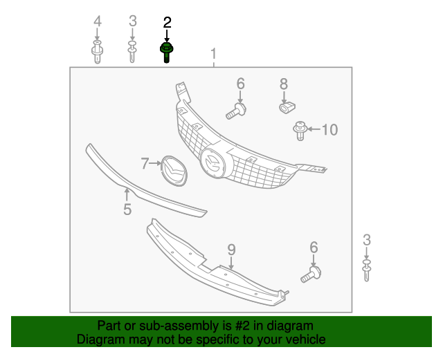 1999-2009 Mazda Bumper Cover Bolt 9YA5-90-602 | TascaParts.com