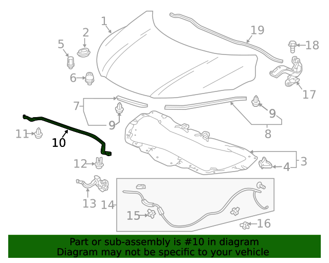 74145-T7A-000 - Stay, Hood Open - 2016-2020 Honda HR-V | Genuine Honda ...