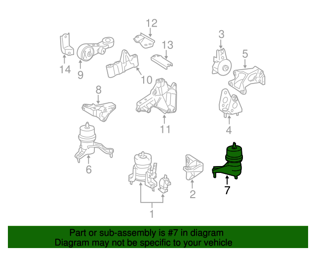 12372-20080 - Insulator, Engine Mounting, Left(For Transverse Engine ...