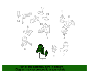 2007-2010 Toyota Sienna Engine Mount (Front) 12360-0P050 | Toyota Parts ...