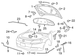 2011-2022 Volkswagen Hood Release Handle Bracket 6R1-823-633 | vwpartscente