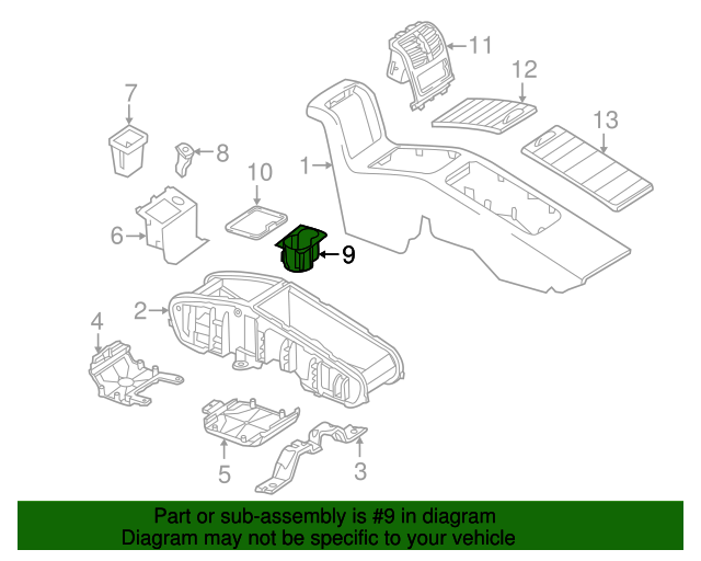 218-680-00-14 - Console Cup Holder 2012-2018 Mercedes-Benz ...