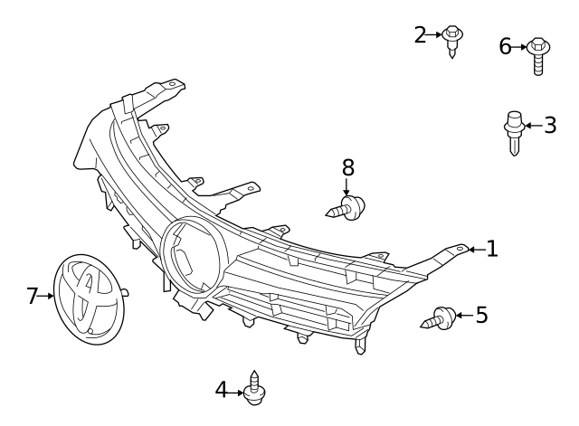 531410w010 - Grille Emblem 2013-2017 Toyota | AutoNationParts.com