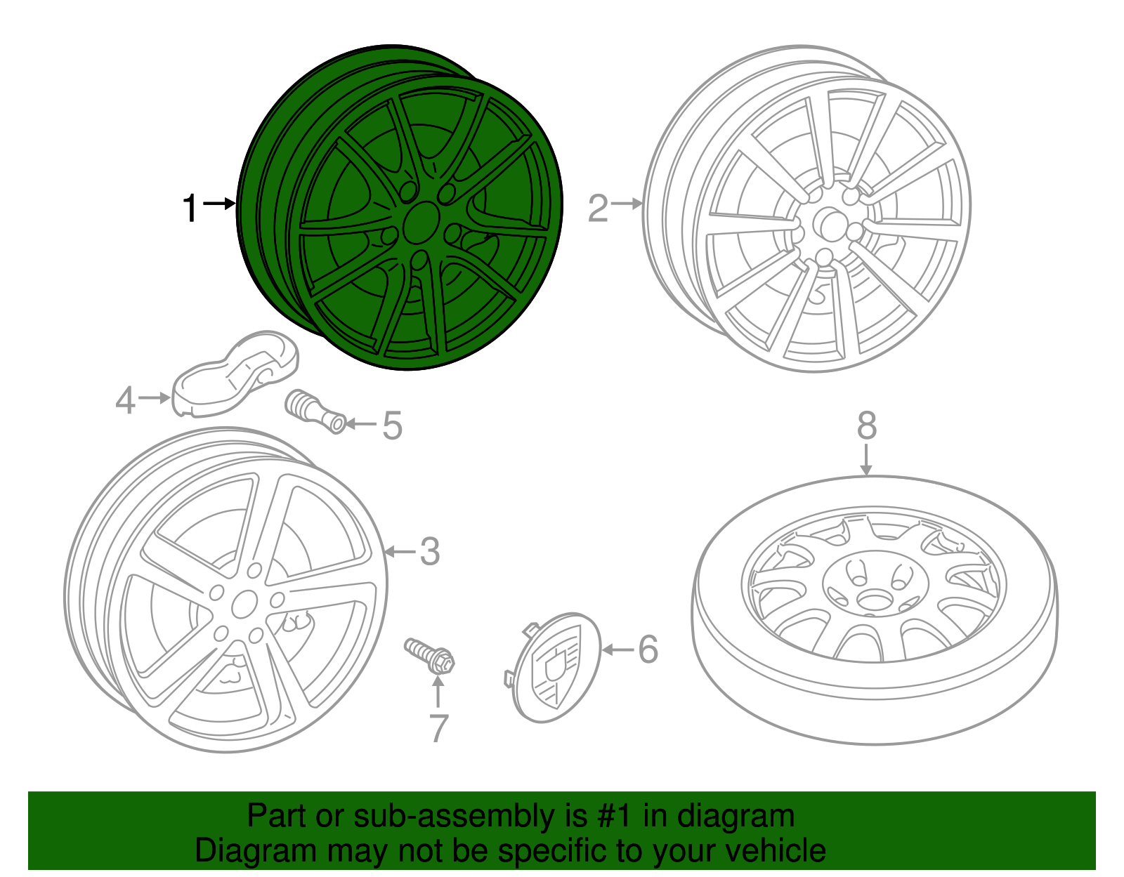 2013-2016 Porsche Wheel, Alloy 981-362-163-12-88Z | OEM Parts Online