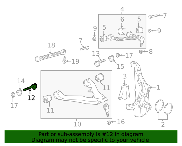 2019-2024 GM Lower Control Arm Bolt 11602557 GM | GMPartsDirect.com