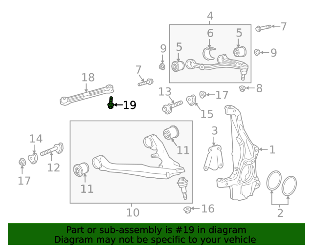 2013-2020 GM Lower Brace Bolt 11589351 | TascaParts.com