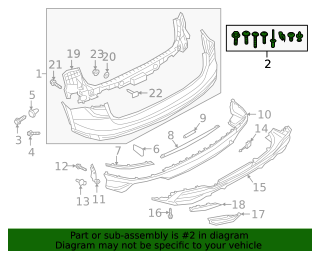 2019-2022 Audi Q3 Bumper Cover Hardware Kit V04-017-001-Q ...