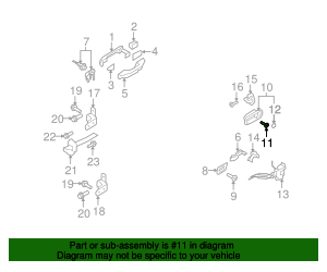 Genuine Handle, Inside Screw for 2001-2012 Hyundai Elantra | Part ...