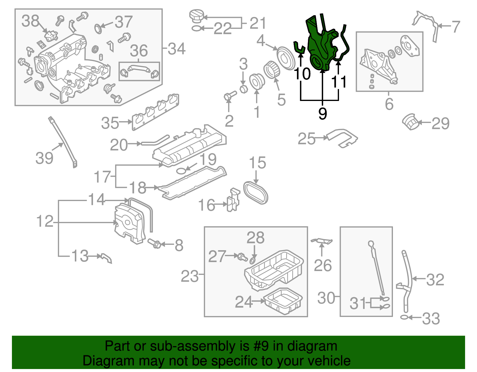 2005-2012 Hyundai Outer Timing Cover 21350-23101 | OEM Parts Online