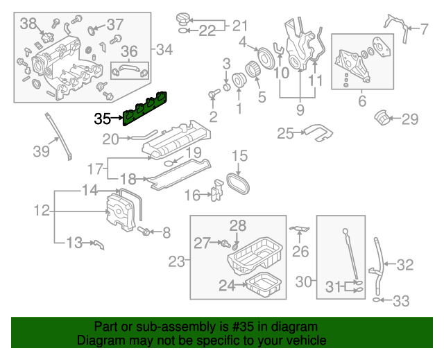 Genuine Manifold Gasket for 2001-2012 Hyundai | Part# 28411-23600 ...