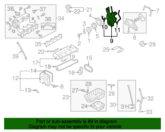2005-2012 Hyundai Outer Timing Cover 21350-23101 | OEM Parts Online