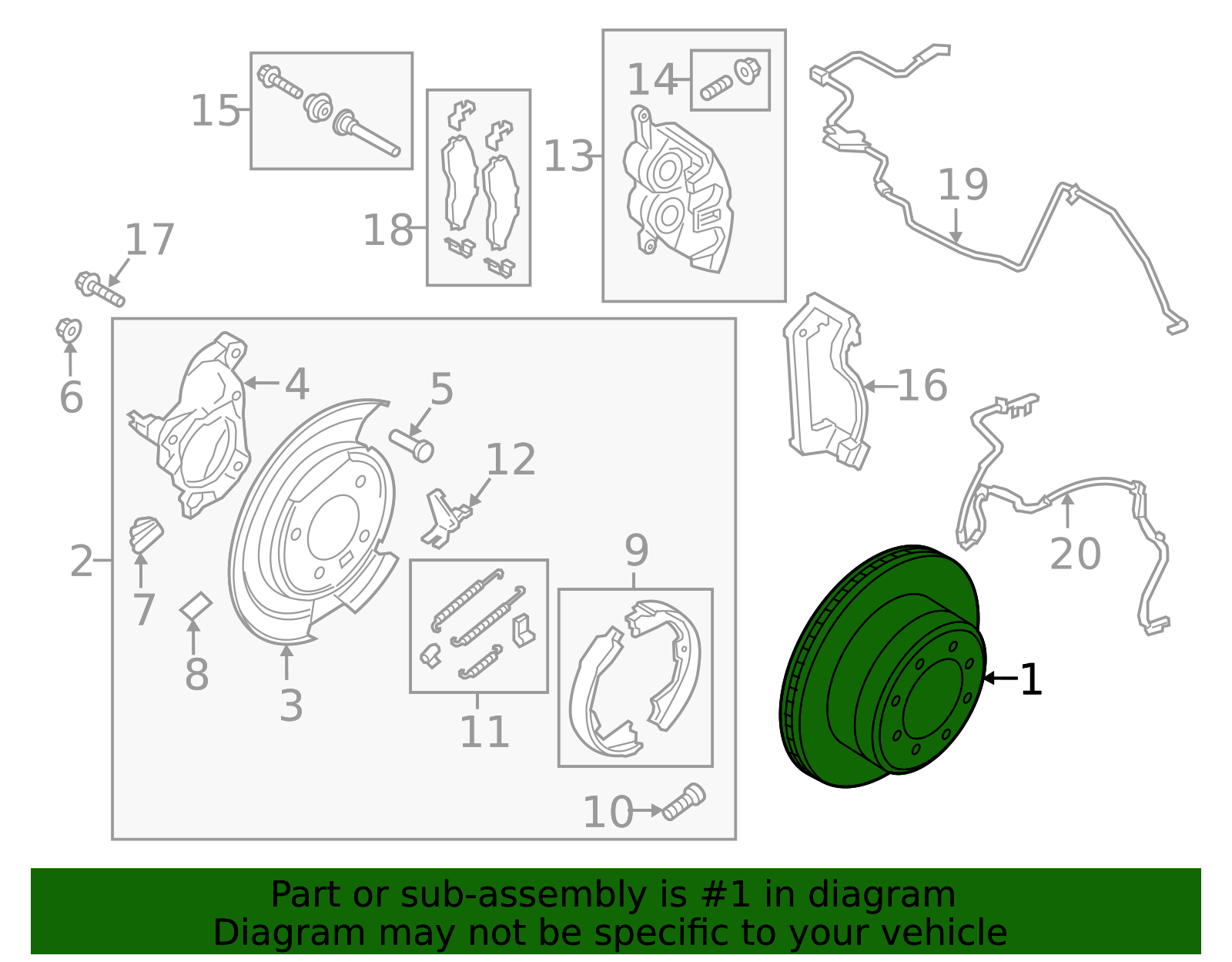 Genuine OEM Ford Part - Rotor Assembly - Brake Rear PC3Z-2C026-A ...
