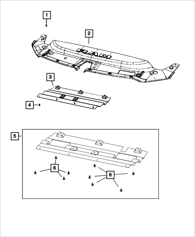 2019-2024 Ram 1500 Radiator Lower Seal 68276399AA | Mopar eStore