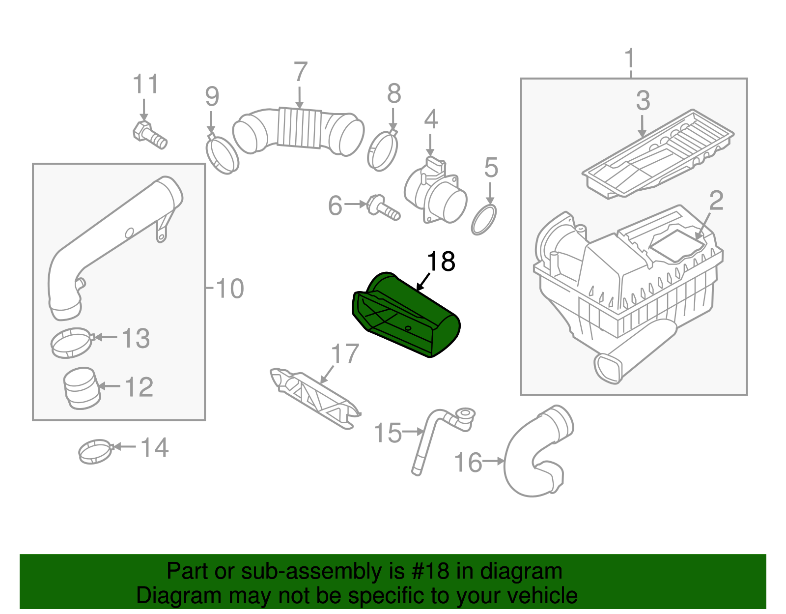 2015-2018 Audi Intake Duct 8U0-805-962-A | Audi OEM Parts Guy