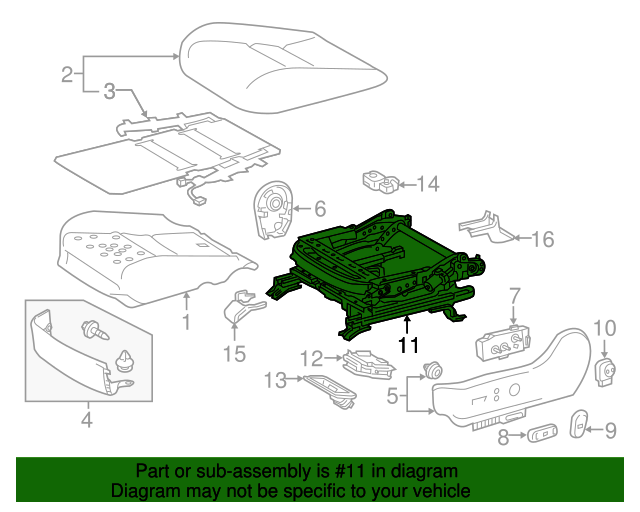 2015-2021 Lexus Seat Adjuster 72020-78061 | OEM Parts Online