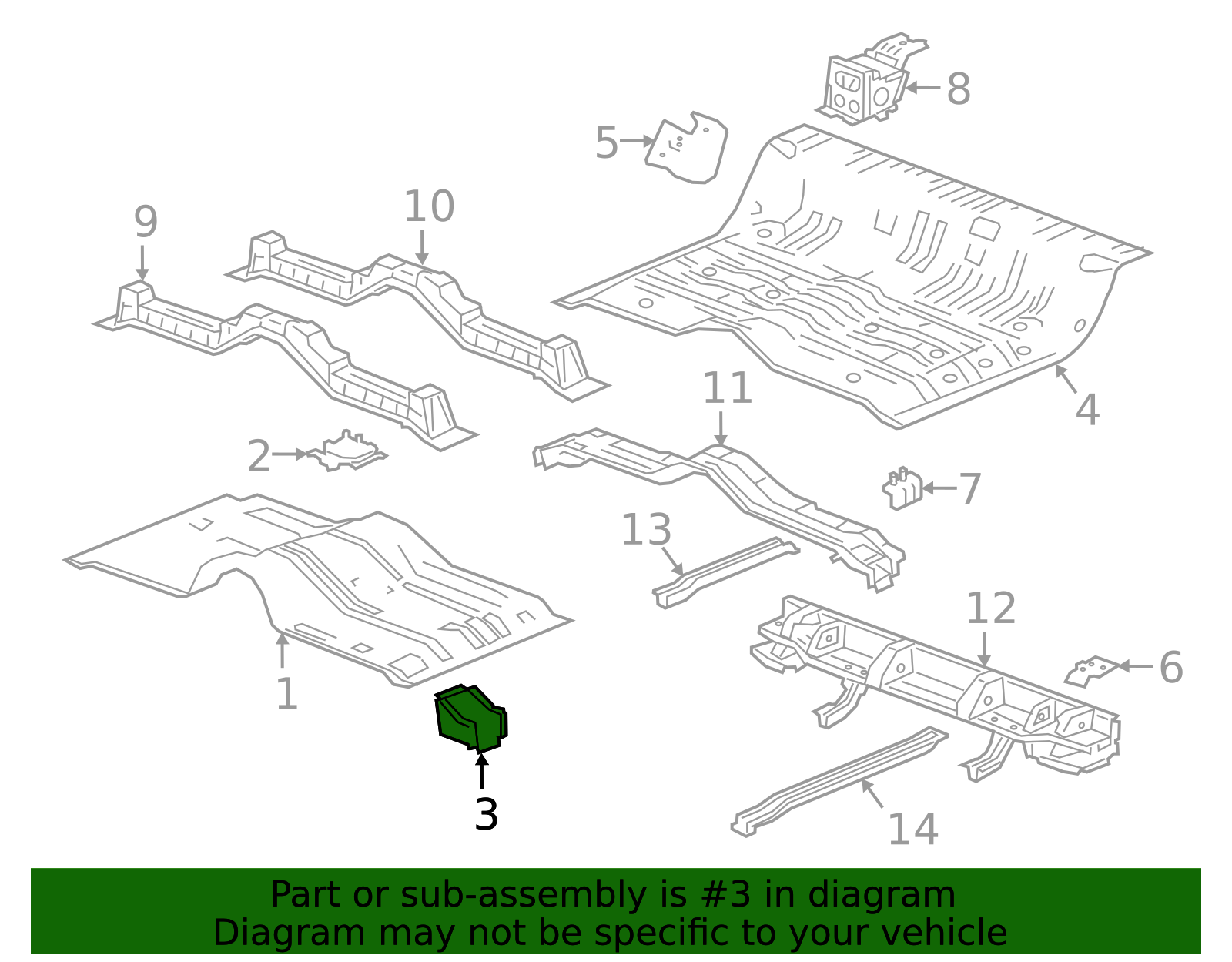 23380435 - 2019-2024 GM - Front Floor Panel Reinforcement | My GM Part