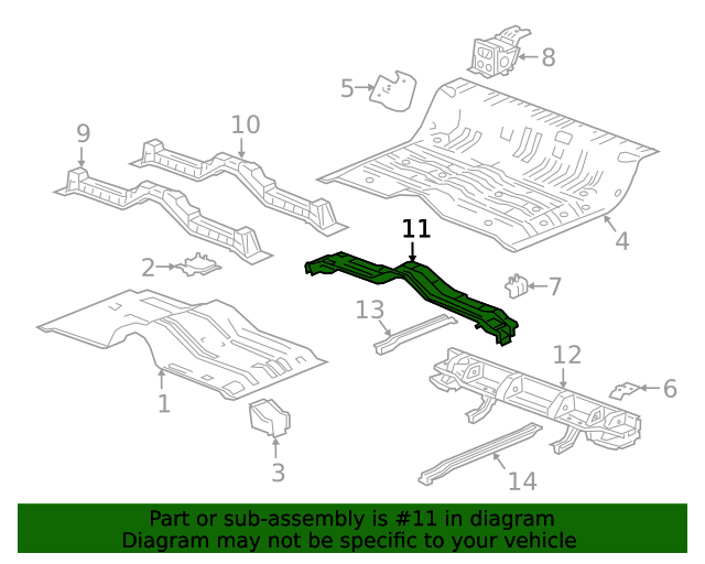 84086332 - Underbody Number 2 Cross Sill 2019-2023 GM | Chevrolet Parts ...