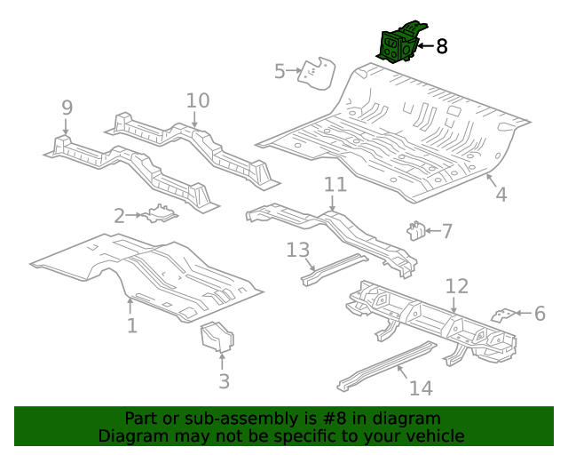 Floor Pan Reinforcement Bracket 87814206 gm | GMPartsDirect.com