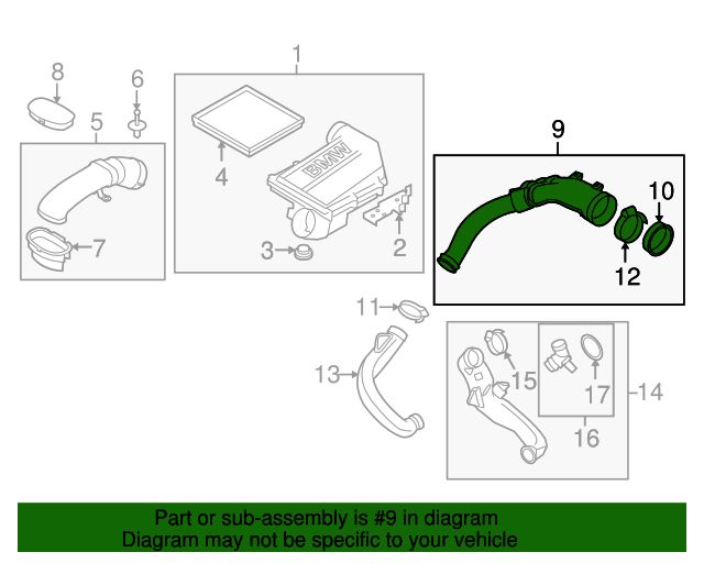 2008-2012 BMW Outlet Duct 13-71-7-582-312 | BMW Mini Parts Depot