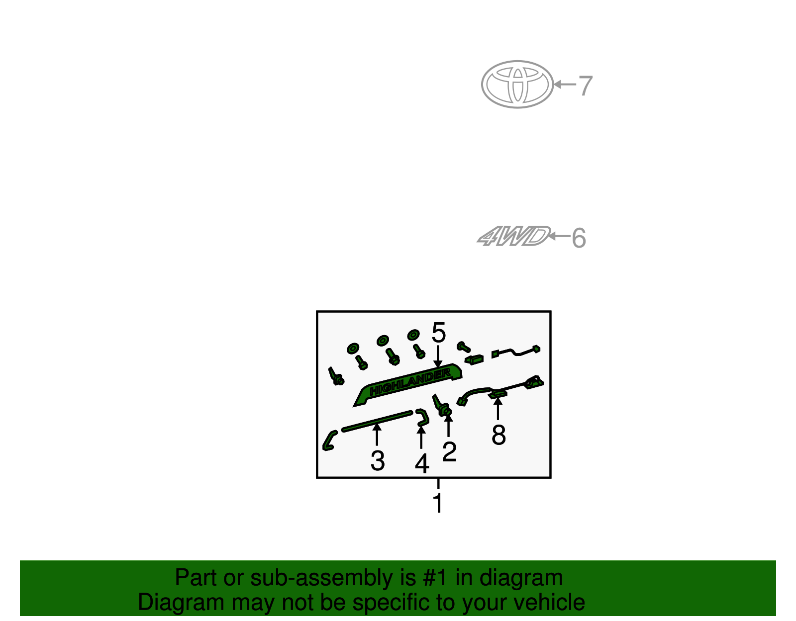Genuine Toyota Lift Gate Trim part# 76801-0E911 for 2011-2013 Toyota ...