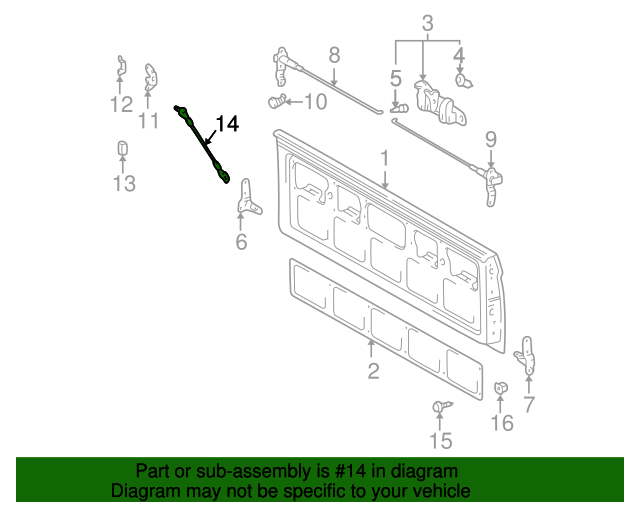 2000 Toyota Tacoma Accessories OEM Toyota Tacoma Tailgate Stay Cable ...
