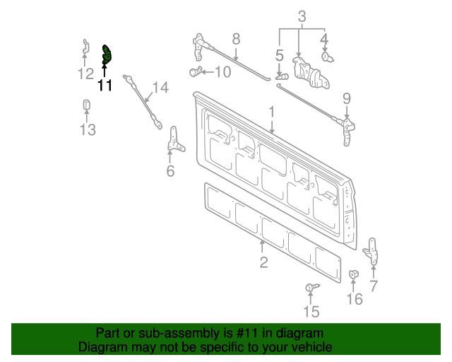 65768-35020 - Tailgate Striker Plate - 1995-2004 Toyota Tacoma | OEM ...