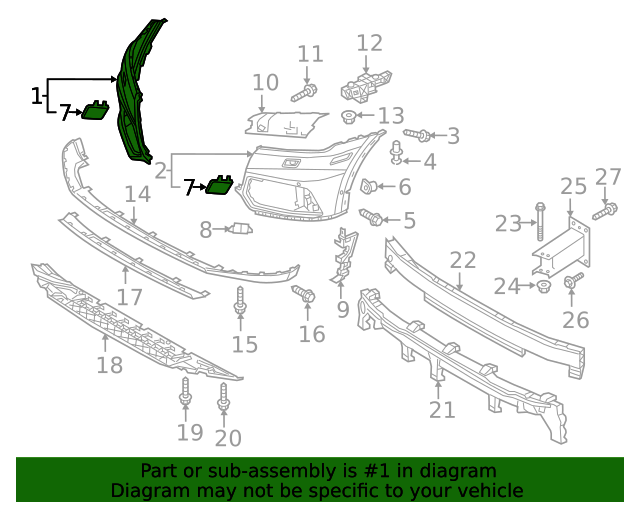 2018-2020 Audi Bumper Cover 80A-807-108-D-GRU | Audi USA Parts
