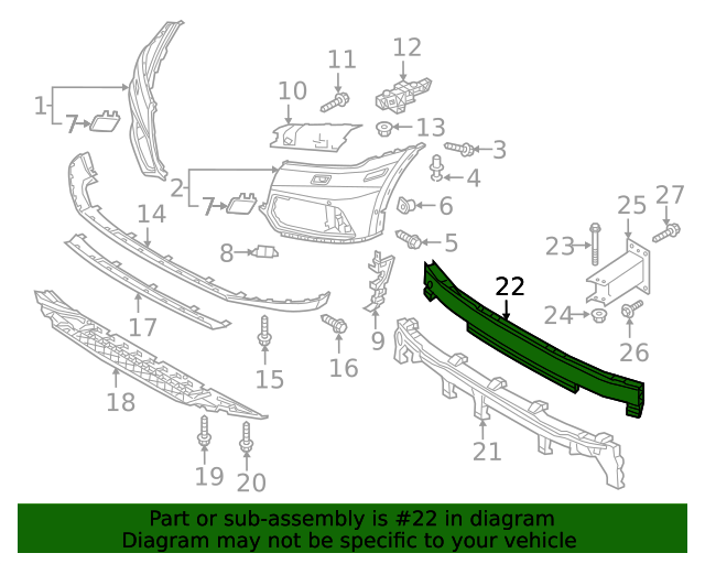 Audi OEM Impact Bar Part# 80A-807-113-C | OEM Vehicle Parts