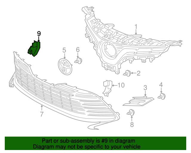 2018-2020 Toyota Camry Lower Grille Pad 52422-06010 | Toyota Parts