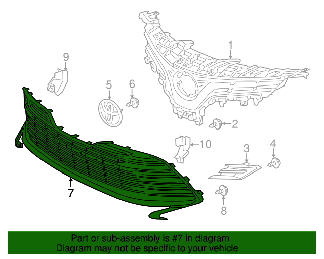 2018-2020 Toyota Camry Lower Grille 53102-06100 | Toyota Parts Center