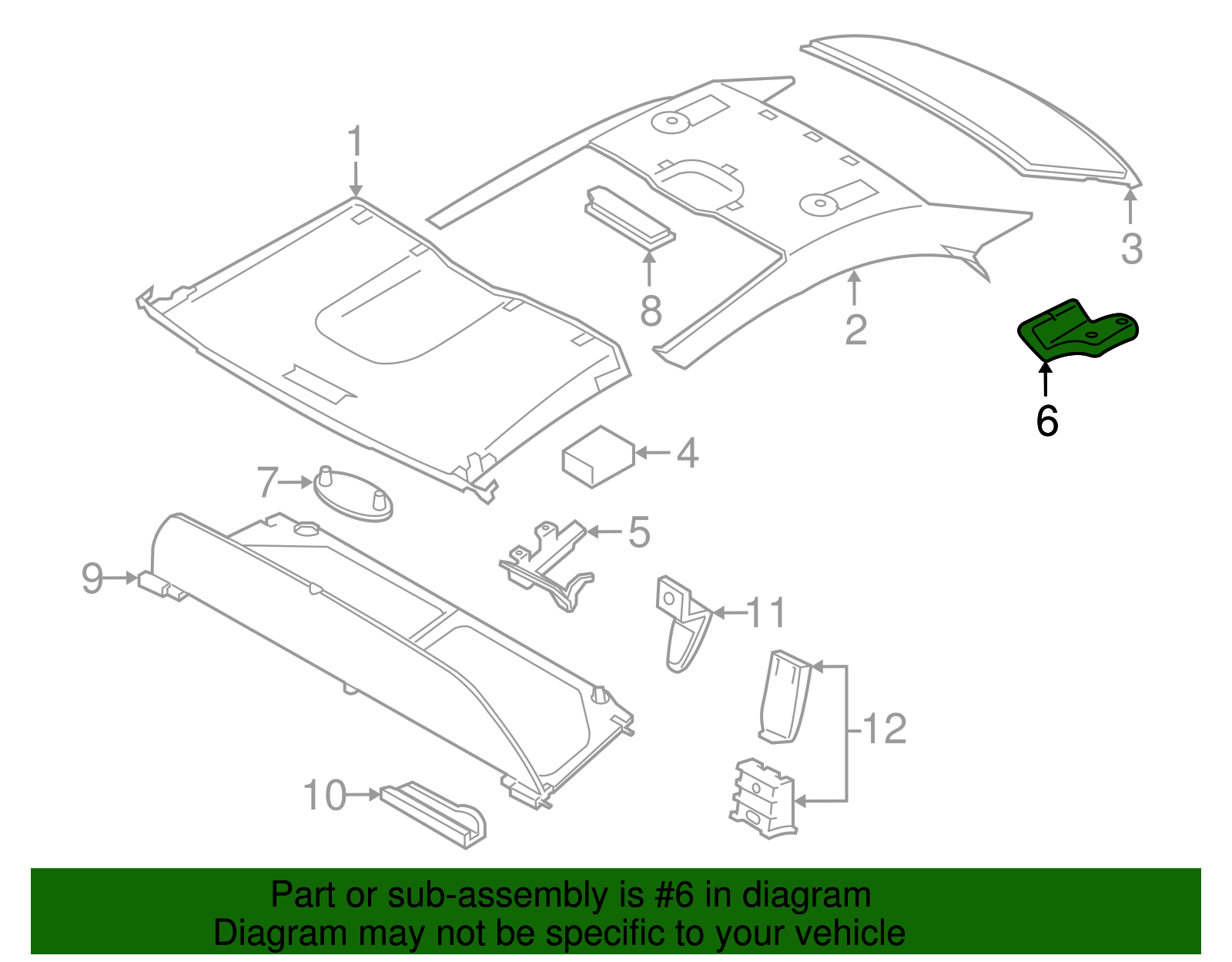 Genuine BMW 54-37-5-A19-AA6 | Headliner Bracket | FREE Shipping on Most ...