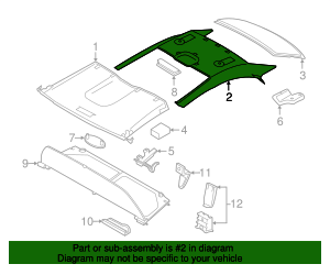 54377313151 - 2014-2020 BMW Headliner (54-37-7-313-151) | BMW of South ...