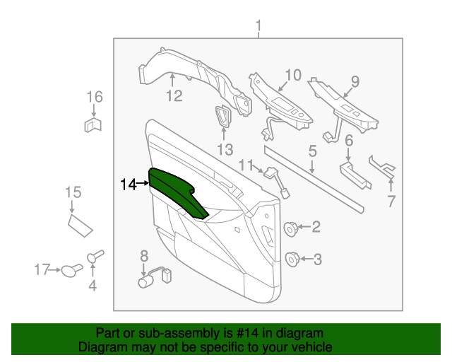 82360-3J000-OR - Door Armrest 2007-2012 Hyundai Veracruz ...