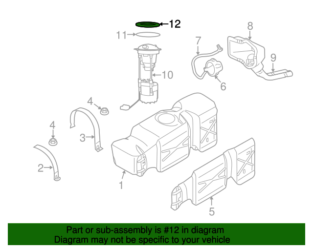 2005-2021 Mopar Fuel Pump Assembly Lock Ring - Driver's Side (LH ...