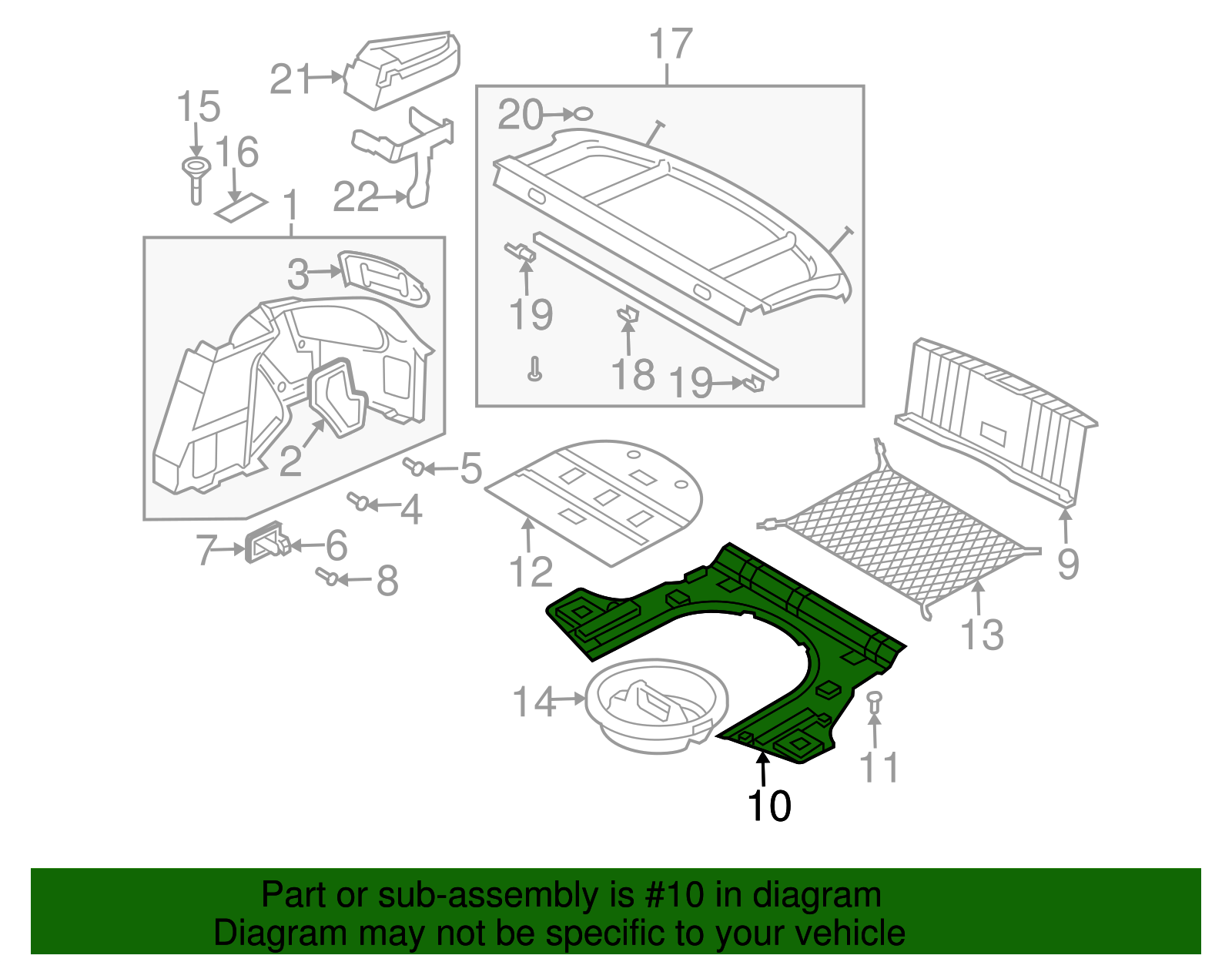 2003-2004 Hyundai Tiburon Compartment Trim 85720-2C000-LK | Hyundai ...