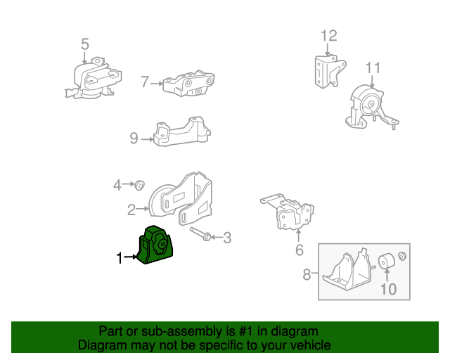 2008-2015 Scion xB Insulator Engine Mo 12361-28230 | Toyota Parts Center