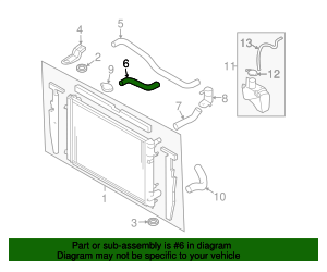 2006-2014 Subaru Radiator Hose Inlet B 45161XA010 | TascaParts.com