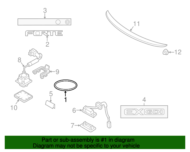 2014-2018 Kia Forte OEM NEW 2014-2018 Kia Forte Logo Assembly Nameplate ...