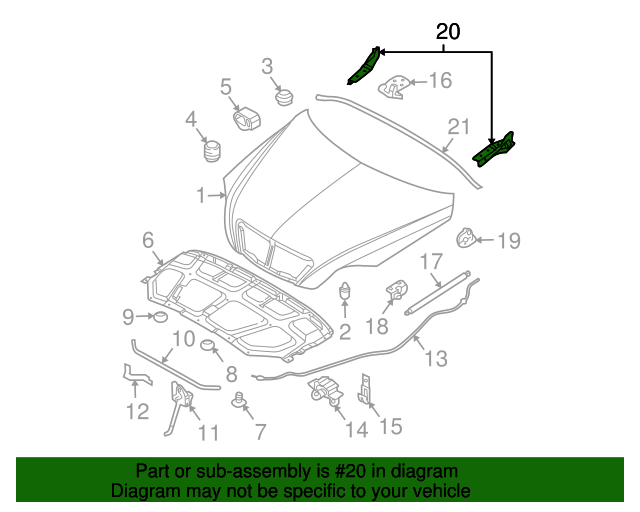 2003-2009 Kia Sorento Hinge - Driver's Side (LH) 79110-3E000 ...