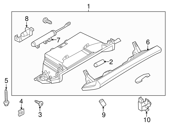 2012-2016 Porsche Panamera Glove Box Assembly 970-552-204-15-8B0 ...