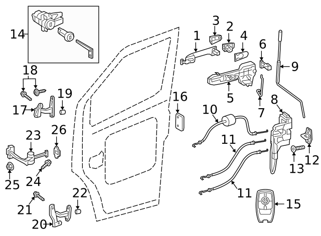 906-720-00-04 - Door Lock Striker Plate 2010-2024 Mercedes-Benz ...