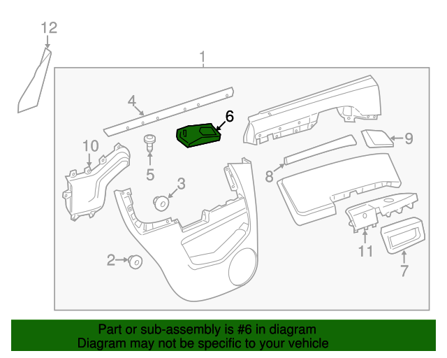 20983661 - Interior Passenger Side Door Handle 2012-2015 Chevrolet ...