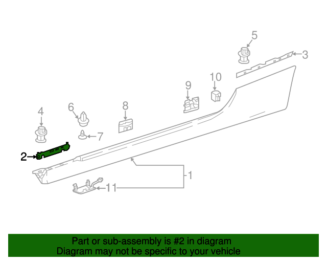 238-698-03-00-64 - Rocker Molding Front Bracket 2018-2023 Mercedes-Benz ...