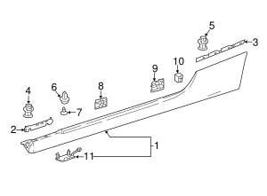 238-698-03-00-64 - Rocker Molding Front Bracket 2018-2023 Mercedes-Benz ...