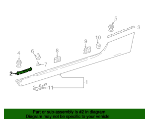 238-698-03-00-64 - Rocker Molding Front Bracket 2018-2023 Mercedes-Benz ...