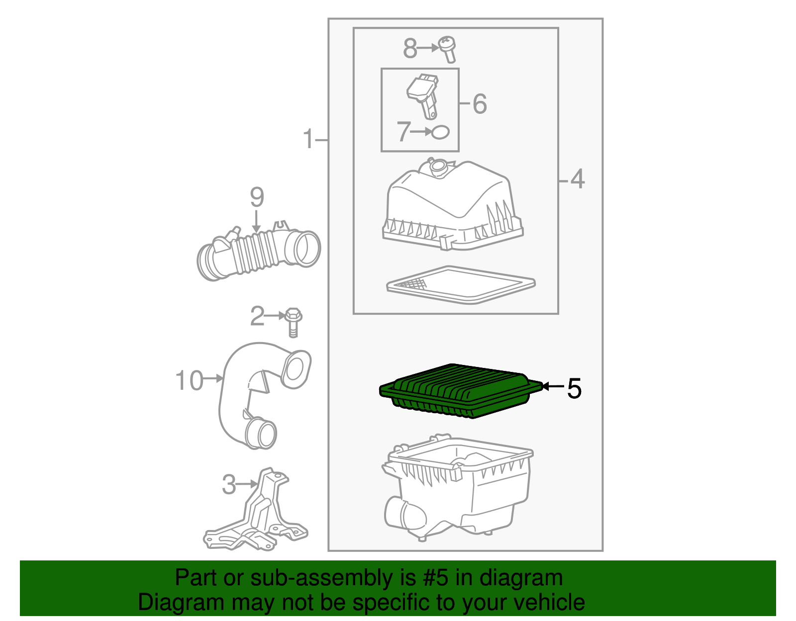 2017-2018 Toyota Yaris Air Filter 17801-0D060 | Toyota Parts Center