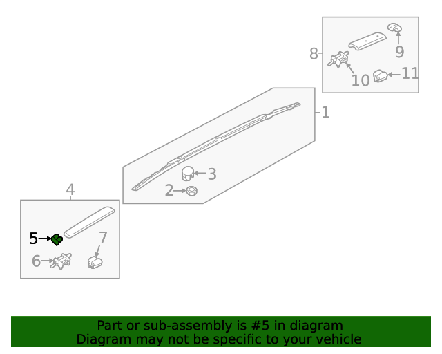 87233-Q5000 - Roof Molding End Piece 2021-2022 Kia Seltos | Kia.Parts Store